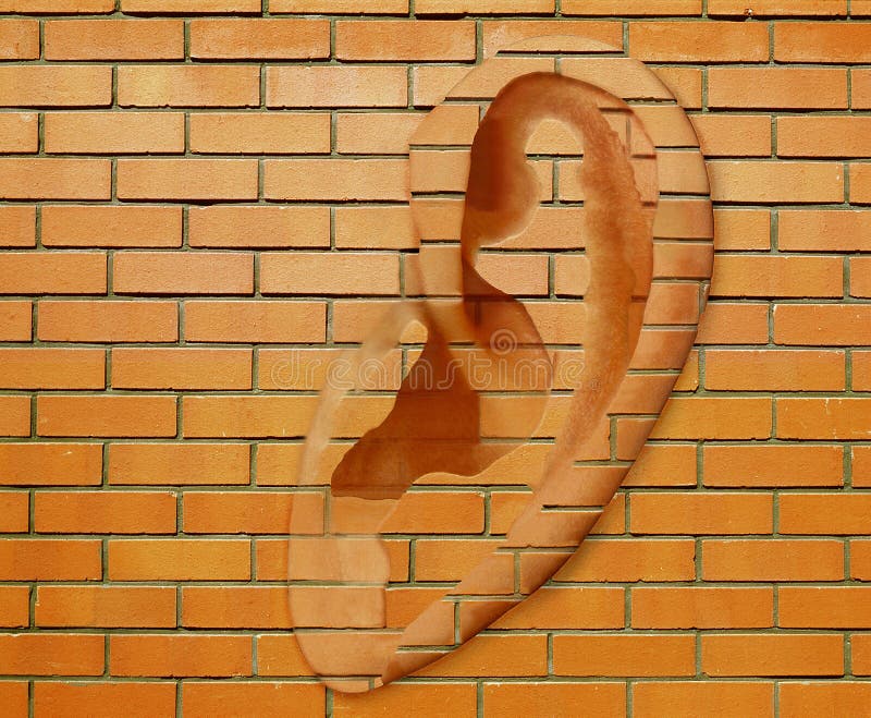 Walls Have Ears stock image. Image of brick, architect - 8296715