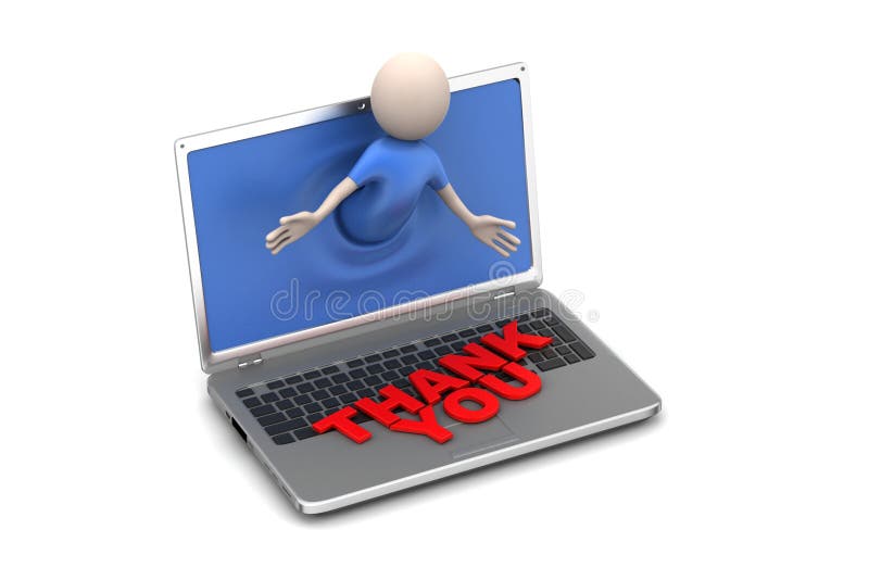 Merci, Sur Le Fond De Clavier D'ordinateur Illustration Stock ...