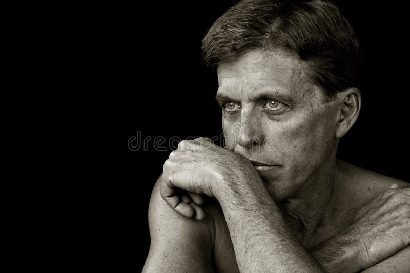 Homme pensif image stock. Image du pâle, masculin, beau - 20261679