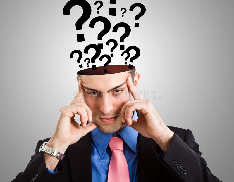 Homme pensif image stock. Image du propriétaire, beau - 45014831