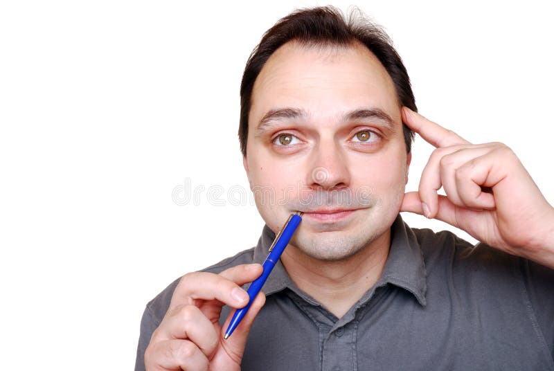 Homme pensif image stock. Image du rêvassez, inquiété - 5589669