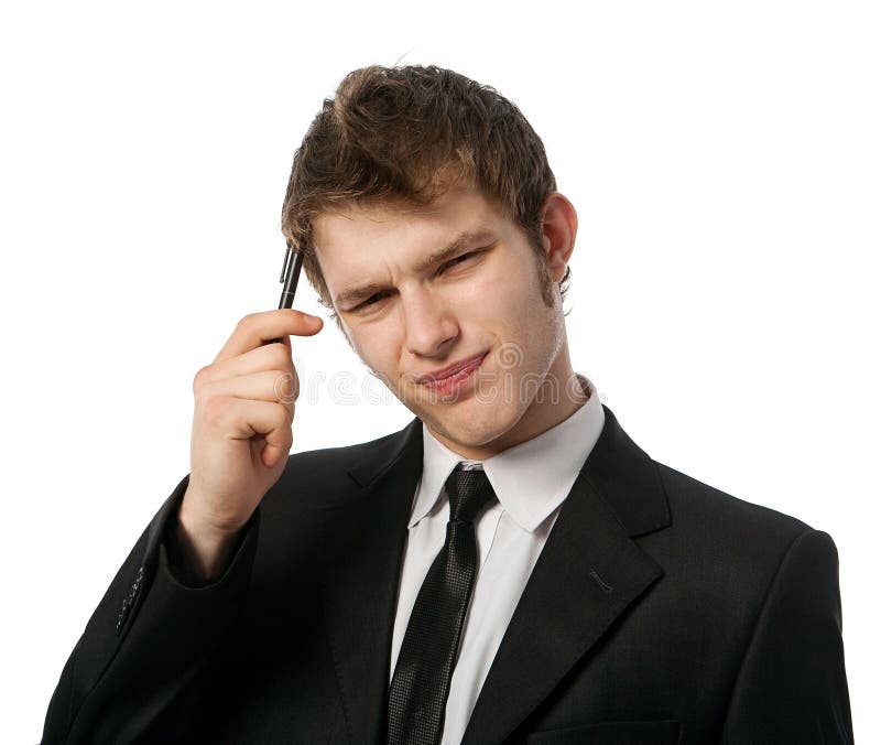 Homme qui doute photo stock. Image du propriétaire, doutes - 13266756