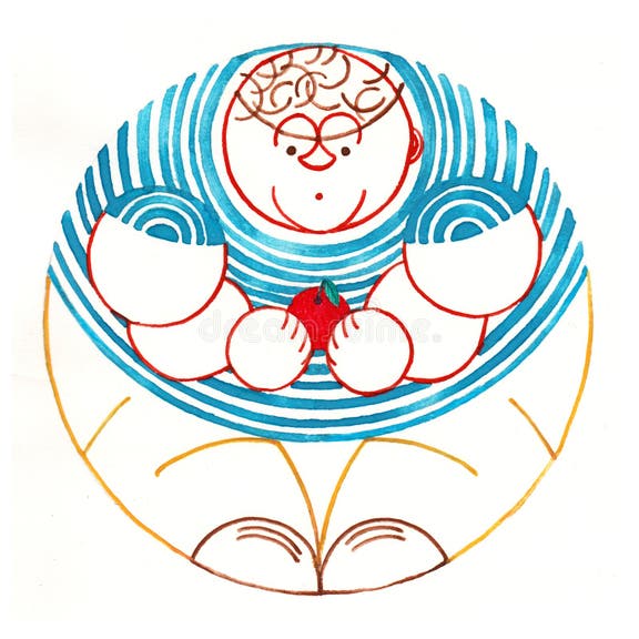 Homme rond illustration stock. Illustration du visage - 70294269