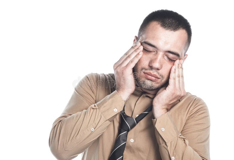 L'homme Somnolent Avec La Chemise De Barbe Et De Plaid Ronfle Photo ...