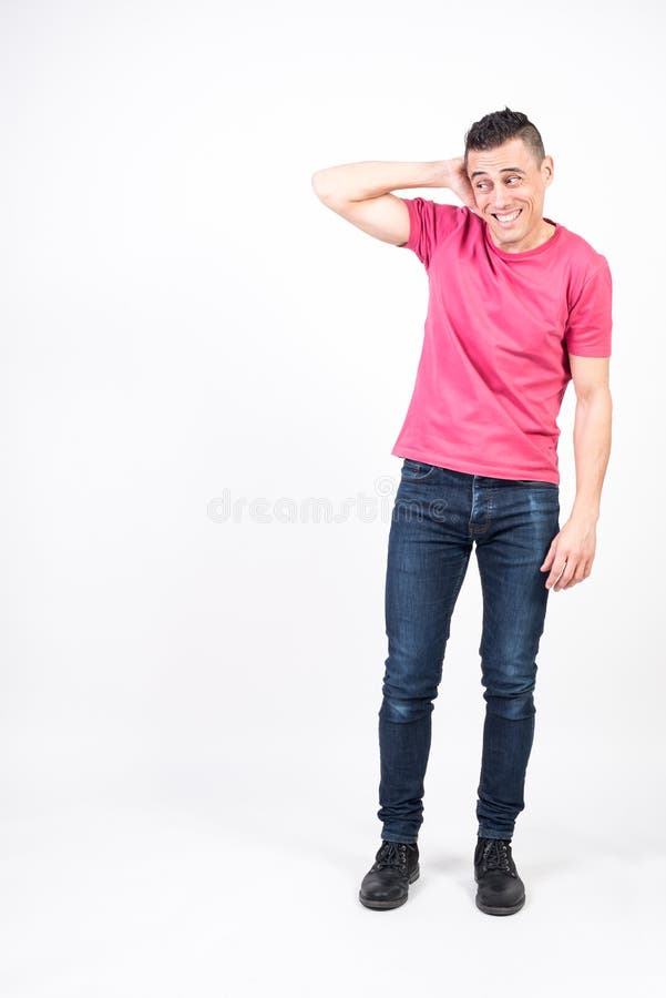 Homme timide image stock. Image du copie, simple, normal - 178684743