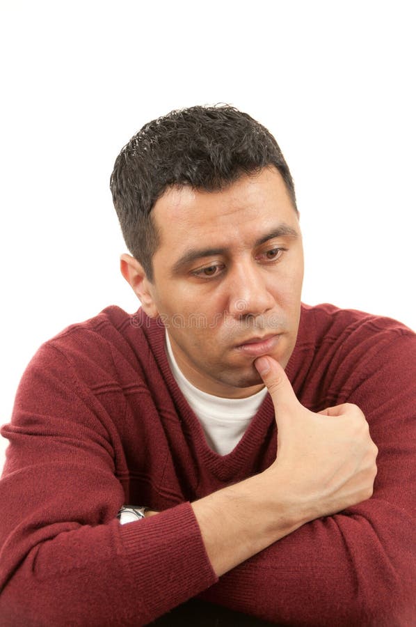 Homme triste pensif photo stock. Image du chemise, concept - 17297482