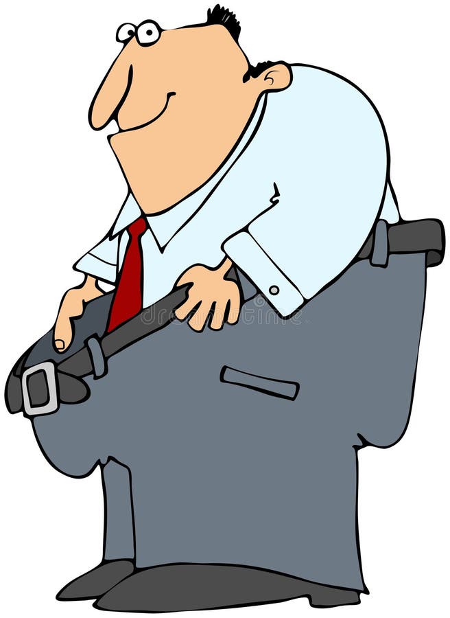 Homme Portant Un Pantalon Trop Grand Illustration Stock - Illustration ...