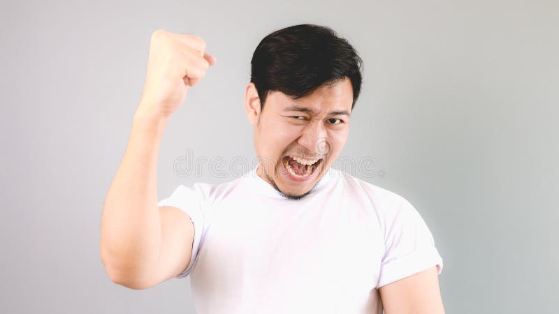 Homme victorieux image stock. Image du signe, affaires - 56010807