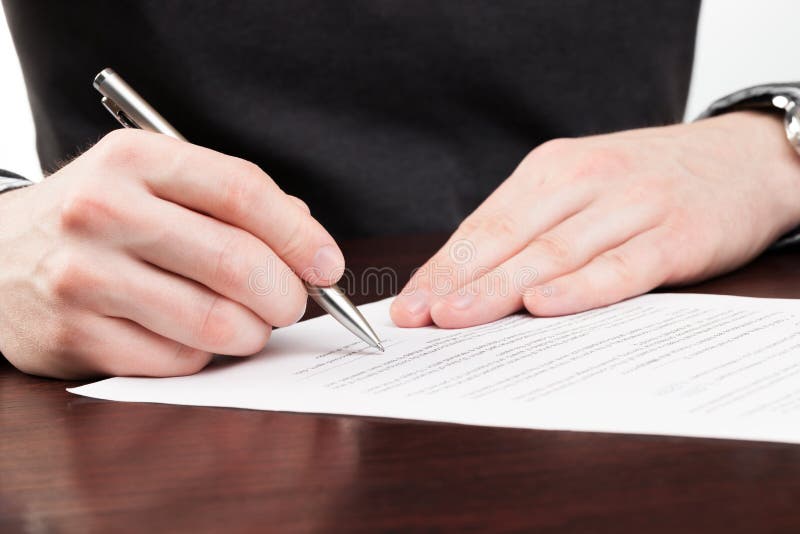 Signature D'un Contrat D'affaires Image stock - Image du signature ...