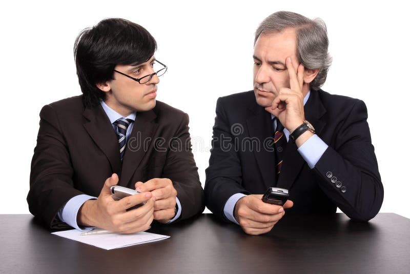 Hommes D'affaires Sur Un Contact Image stock - Image du management ...