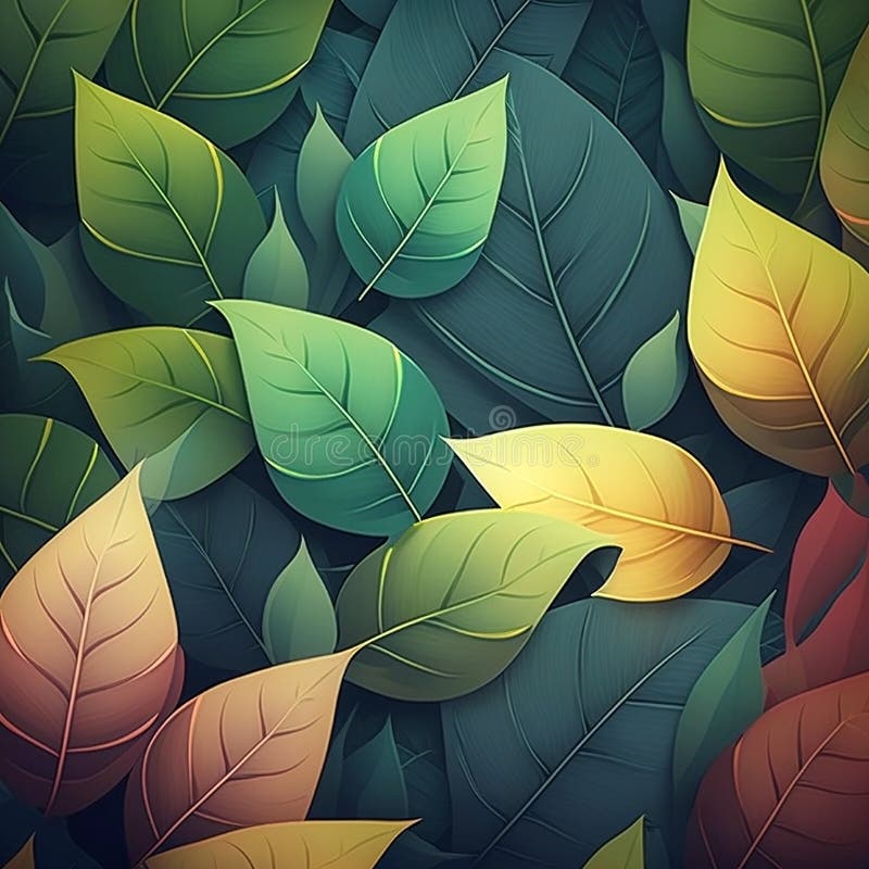 Homogeneous Background, Pattern with Beautiful Leaves Stock ...