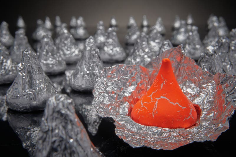 Chocolate Candy, the Individual Emerging from the Crowd Stock Image ...