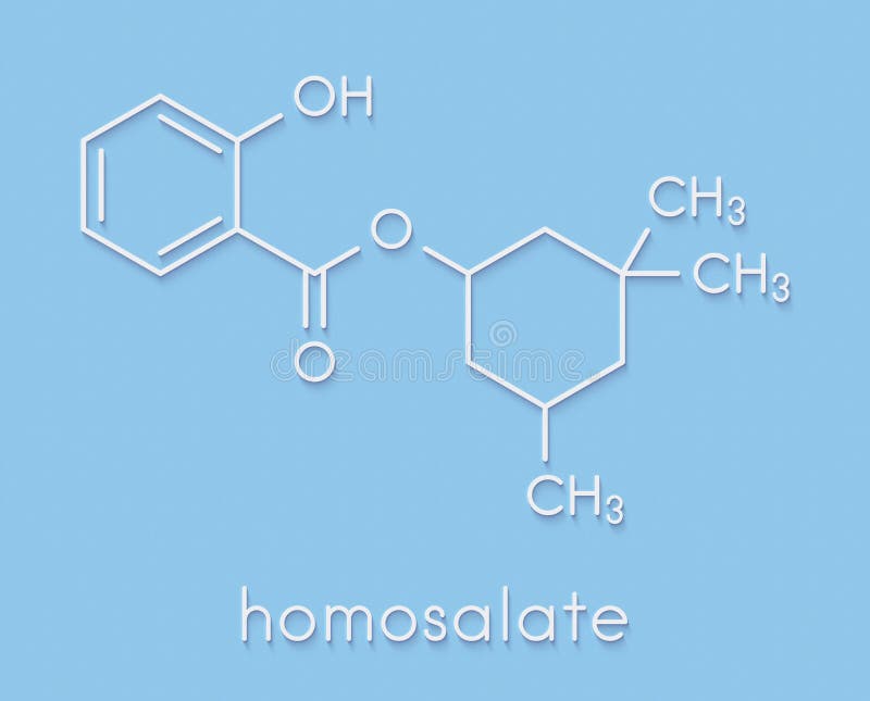 Homosalate Sunscreen Molecule (UV Filter Stock Vector - Illustration of ...