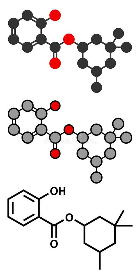Homosalate Sunscreen Molecule (UV Filter Stock Vector - Illustration of ...