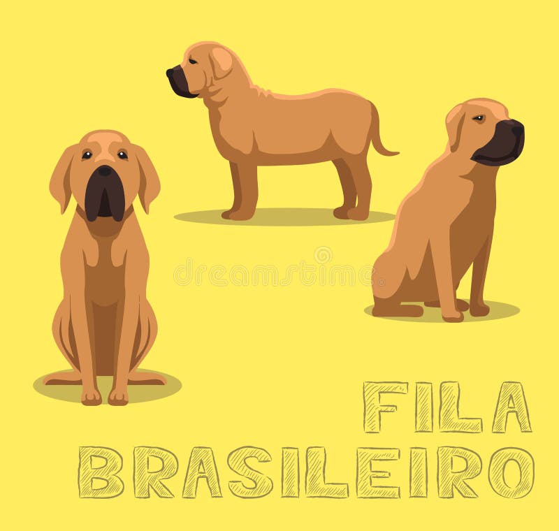 Hond Fila Brasileiro Cartoon Vector Illustration Vector Illustratie ...
