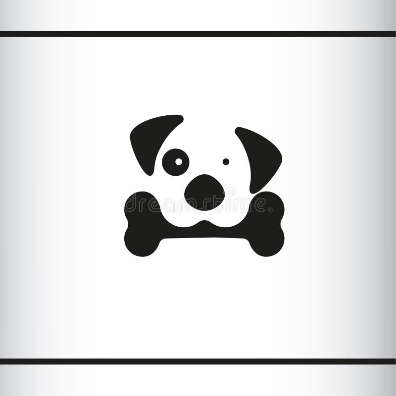 Hond Met Bot. Zwart-wit Eenvoudig Logo. Vectorlogo-sjabloon Stock ...