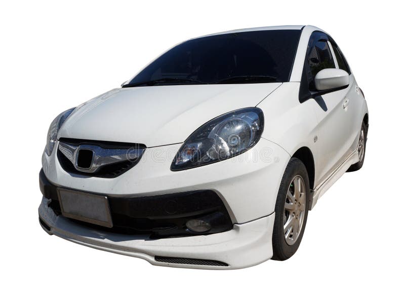 Honda Brio 2014 stock photo. Image of honda, saloon, white - 60225852
