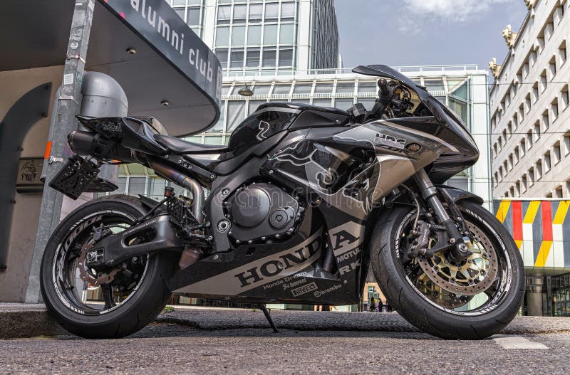 Honda Racing Motorcycle with Red Bull Design. Editorial Image - Image ...