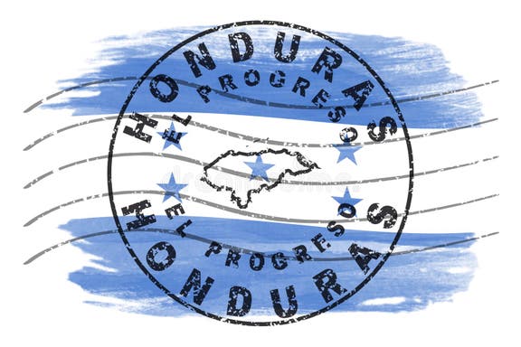 Honduras El Progreso Seal Map Design Stock Illustration - Illustration ...