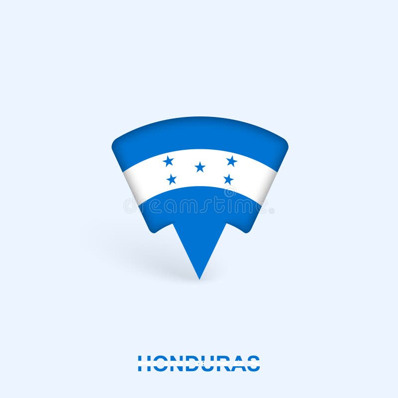Honduras Map, Stylish Location Icon with Honduras Map and Flag Stock ...