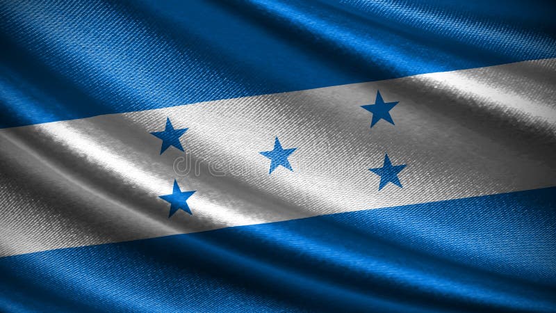 Honduras Flag with Realistic Silky Wave Texture Stock Illustration ...