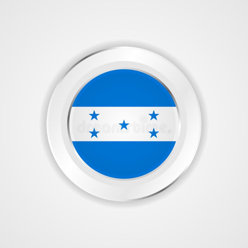 Honduras Flag in Glossy Icon. Stock Illustration - Illustration of ...