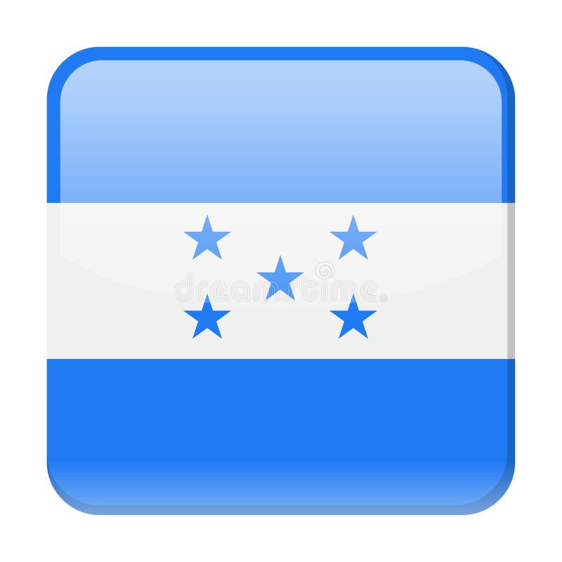 Honduras Flag Vector Square Icon Stock Illustration - Illustration of ...
