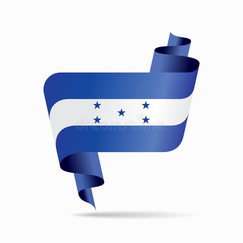 Honduras Flag Wavy Ribbon Background. Vector Illustration. Stock ...
