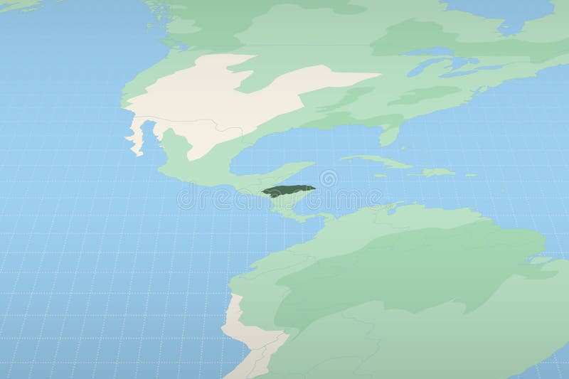 Honduras Highlighted on a Detailed Map, Geographic Location of Honduras ...