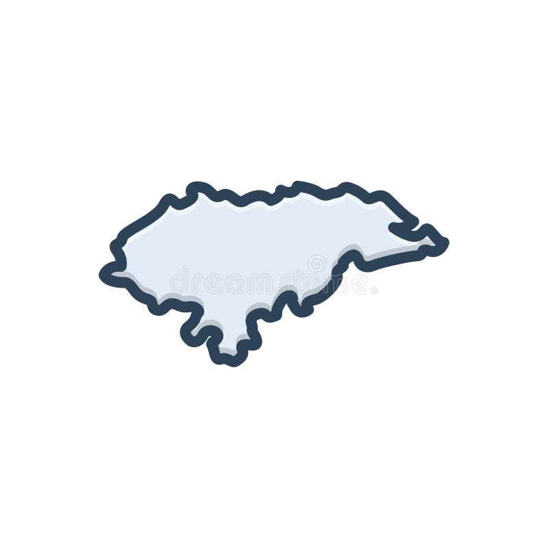 Map Icon of Honduras. Blue Map of Central America with Highlighted ...