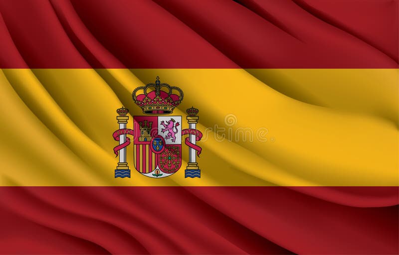 Spain National Flag Waving Realistic Vector Illustration Stock Vector ...