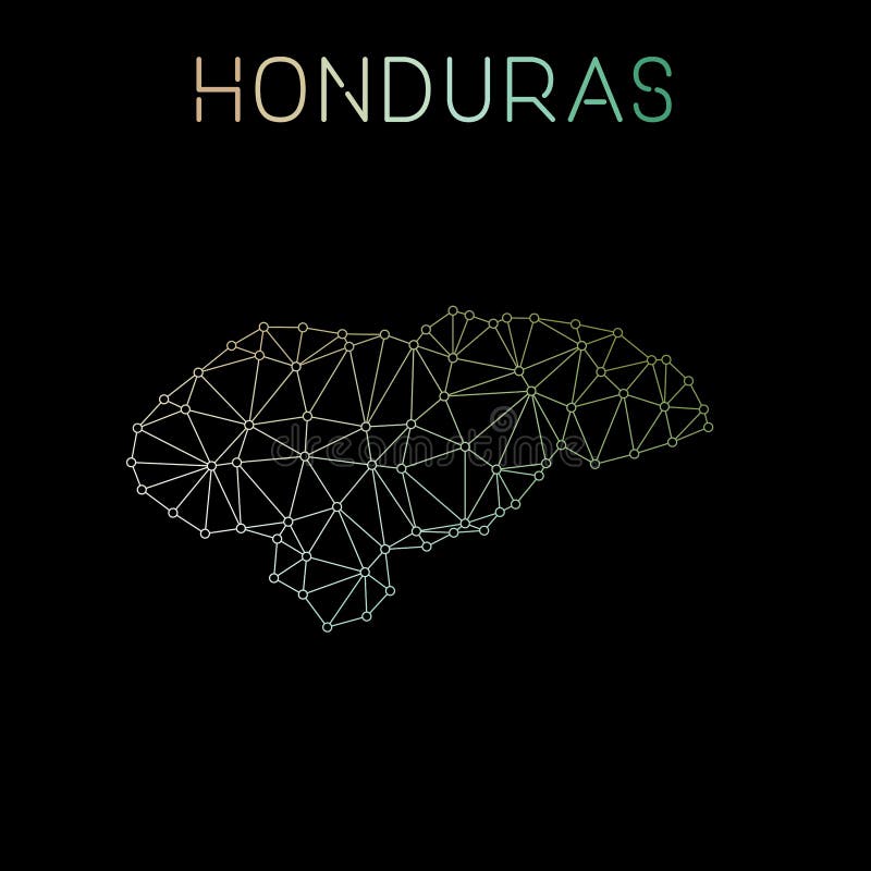 Honduras Map Stylish Location Icon With Honduras Map And Flag Stock