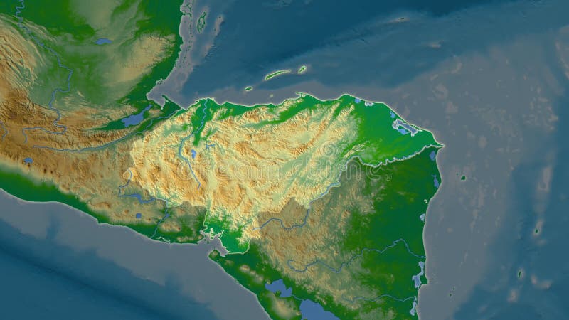Honduras - Physical. Composition Stock Illustration - Illustration of ...