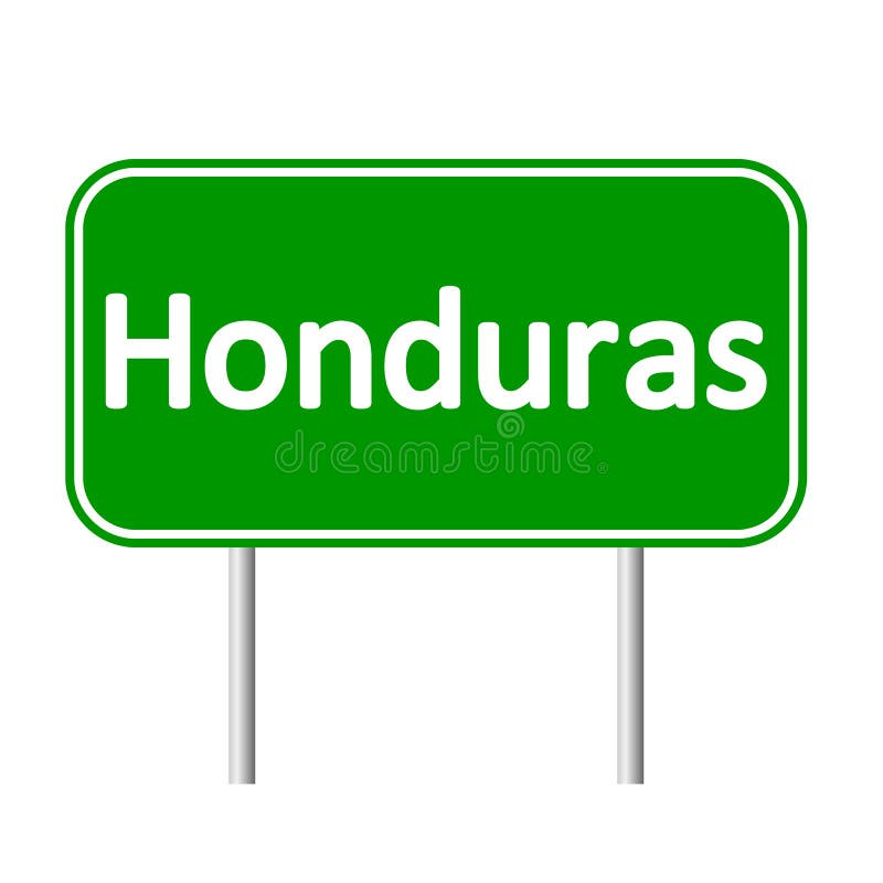 Honduras map on road sign. stock vector. Illustration of rhomb - 109975749