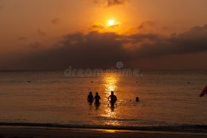 Honduras Roatan , Sunset and Tropical Sea Editorial Photography - Image ...