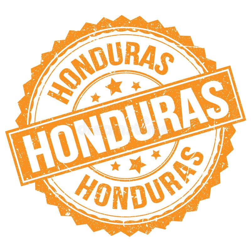 HONDURAS Text on Orange Round Stamp Sign Stock Illustration ...