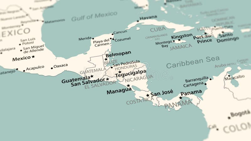 Honduras on the World Map. Smooth Map Rotation Stock Video - Video of ...