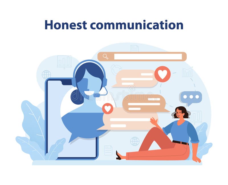 Honest Communication Illustration. a Customer Service Representative ...