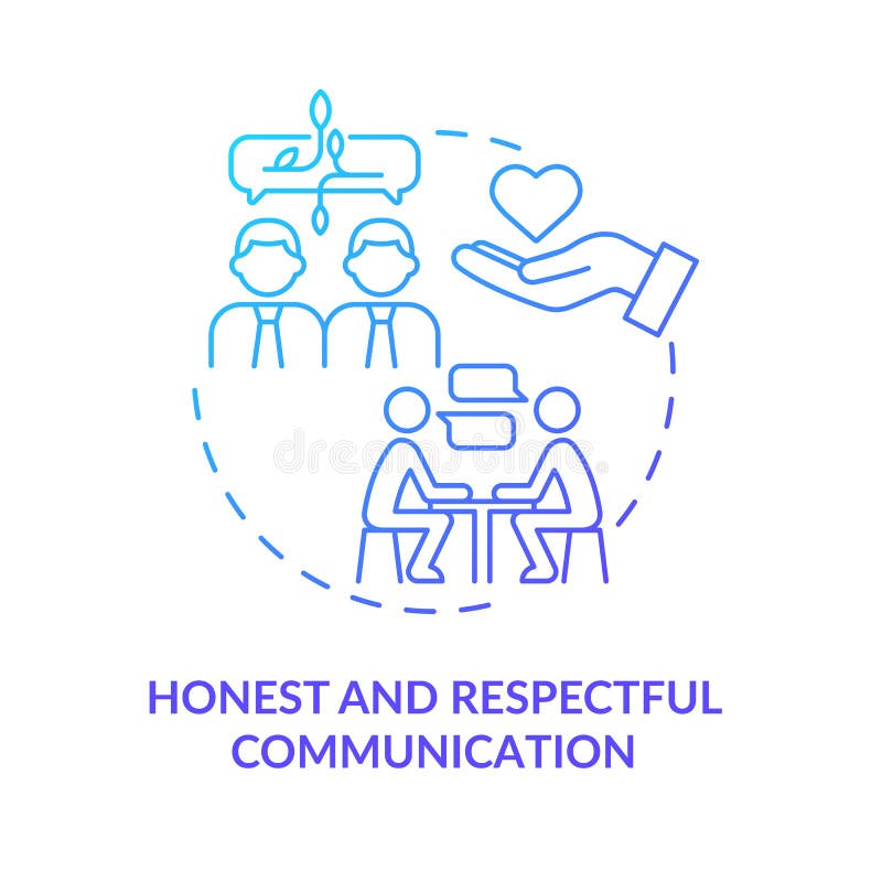 Honest and Respectful Communication Blue Gradient Concept Icon Stock ...