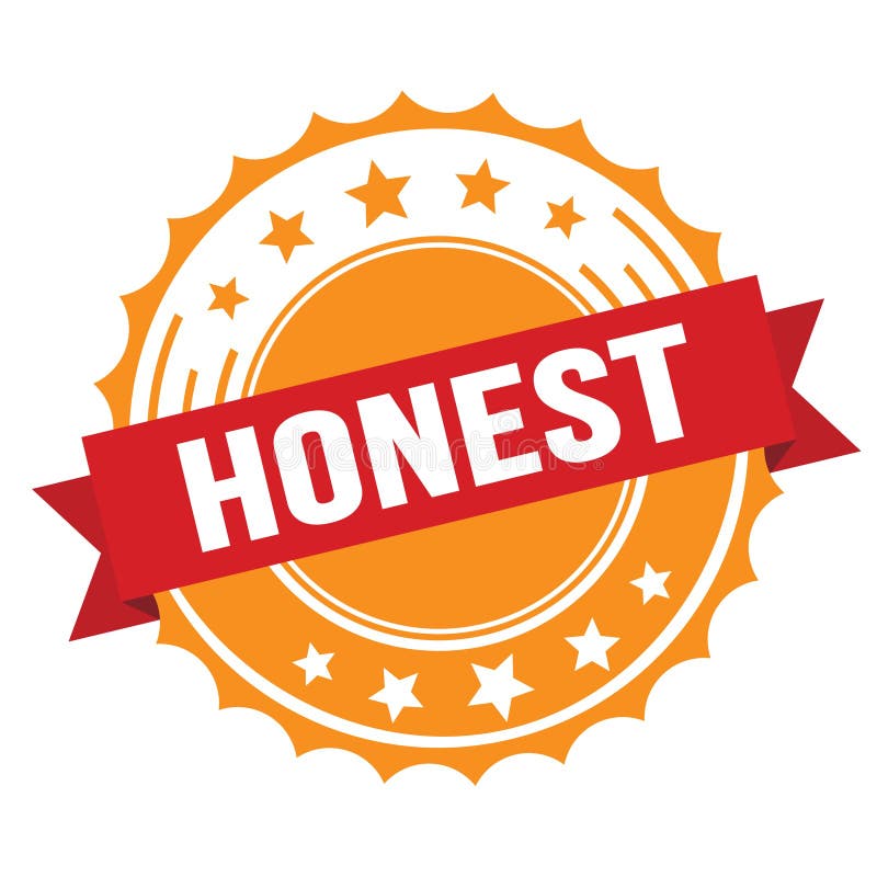 HONEST Text on Red Orange Ribbon Stamp Stock Illustration ...