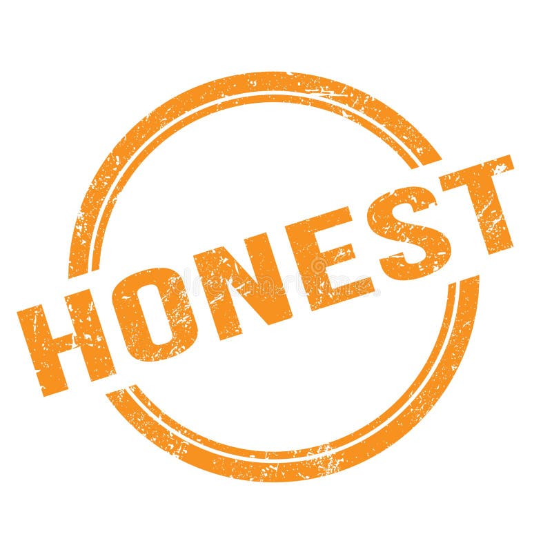 HONEST Text Written on Orange Grungy Round Stamp Stock Illustration ...