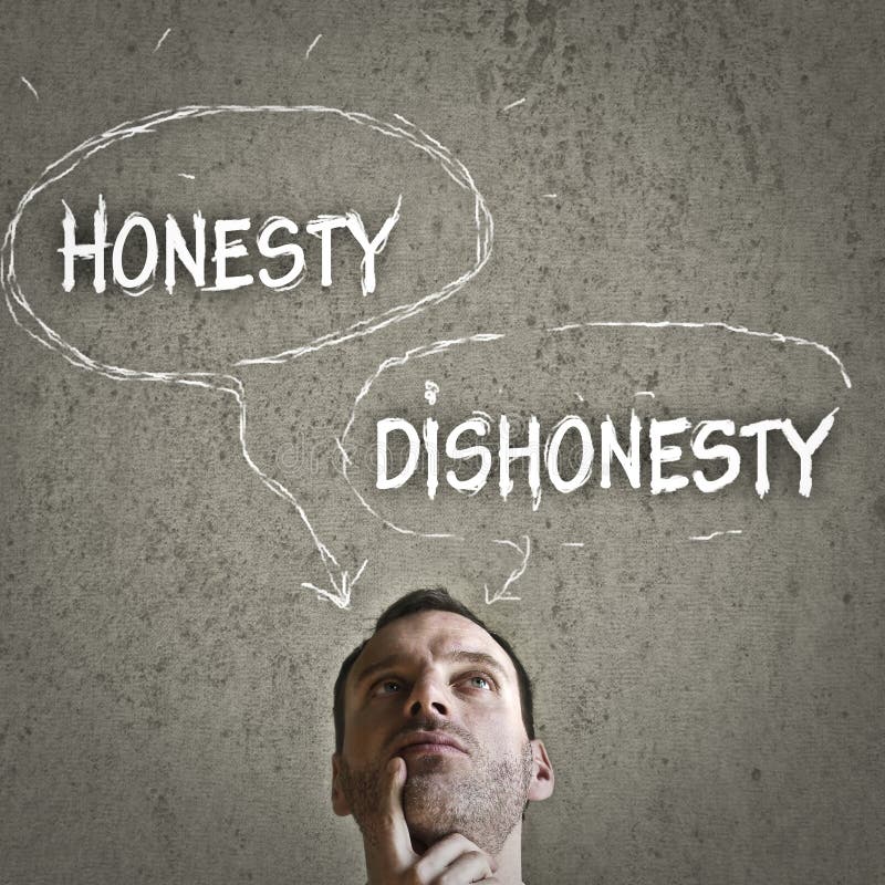 Honesty or Dishonesty Symbol. Turned Cube and Changed the Word ...