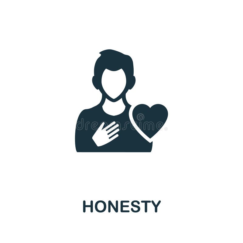 Honesty Icon Monochrome Simple Element From Core Value Collection
