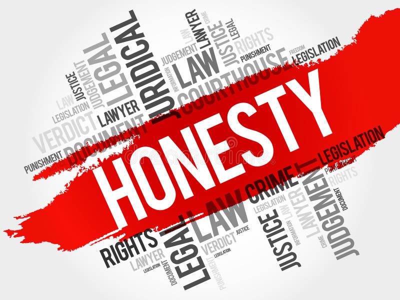 Honesty word cloud stock illustration. Illustration of reliance - 200094590