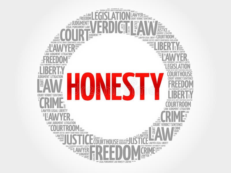 Honesty word cloud stock illustration. Illustration of reliance - 200094590