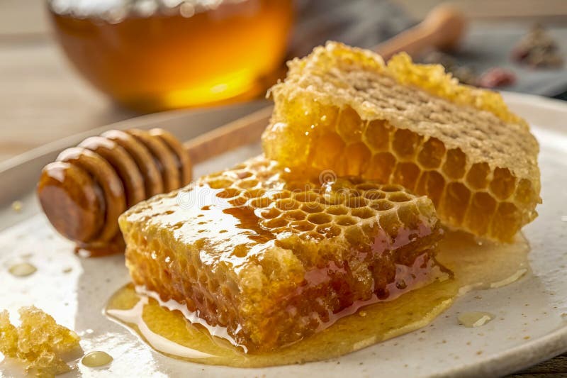 Honey (add Honeycomb for Aesthetics). Generated Using AI. Stock Image ...