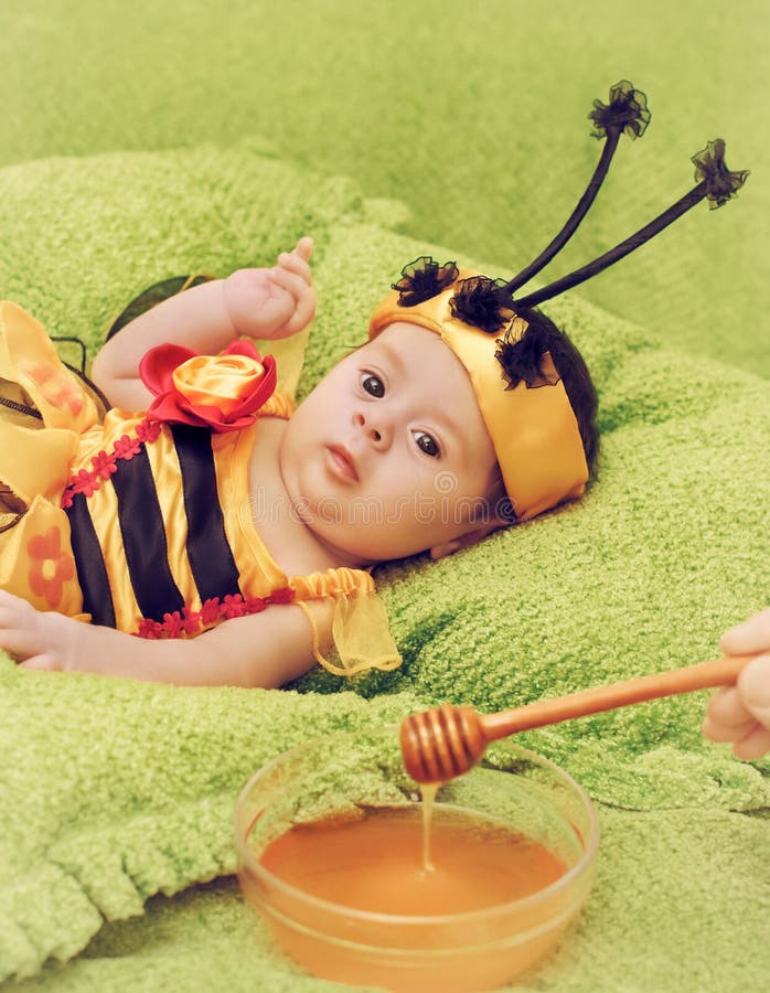 Honey Bee Baby stock photo. Image of honey, girl, green - 41802382
