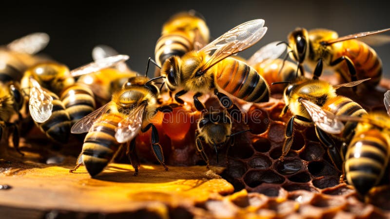 Honey Bee Colony the Workforce of Nature Stock Illustration ...