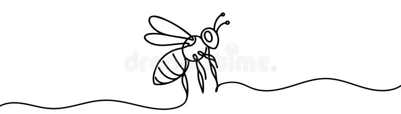 Single Bee One Line Drawing Stock Illustrations – 115 Single Bee One ...