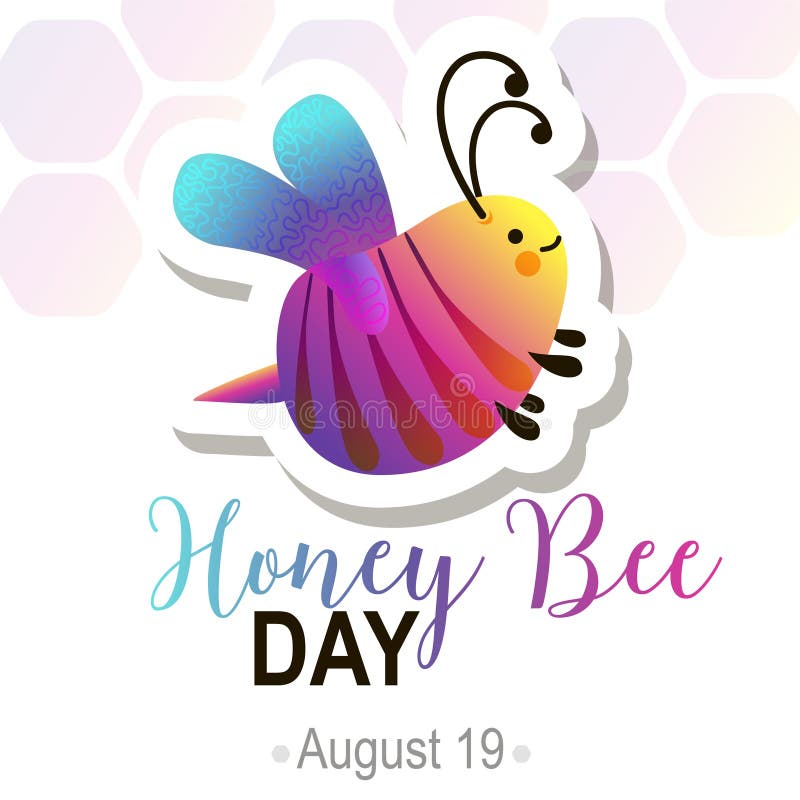 Honey Bee Day in August Summer Holiday Vektor Abbildung - Illustration ...